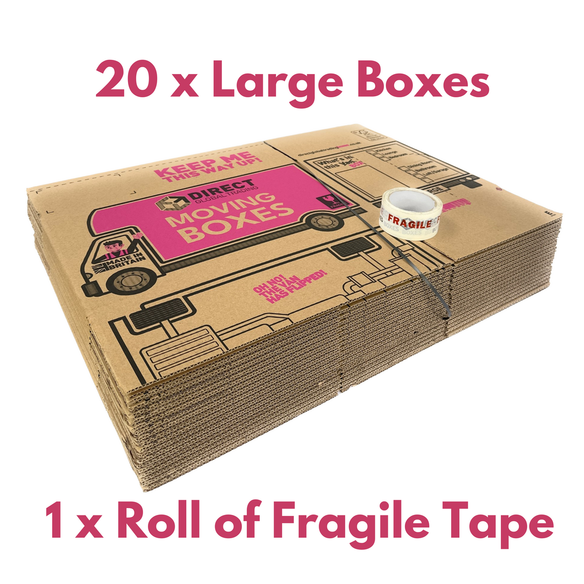 Pack of 20 Large Strong Moving House Cardboard Boxes – Direct Global ...