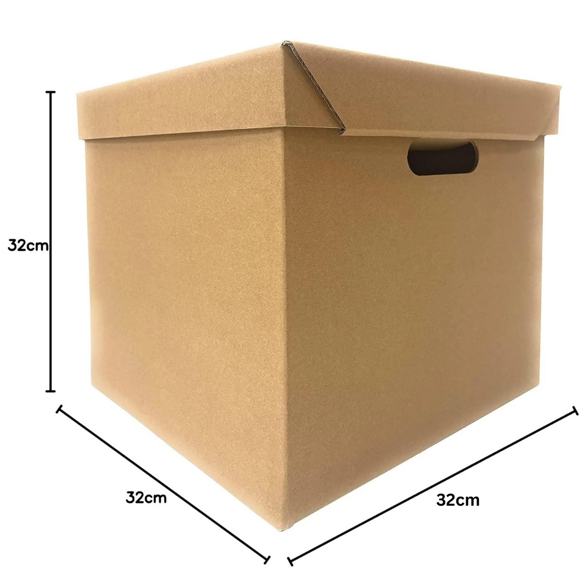 Pack of 10 Strong Cardboard Cube Storage Boxes with Lid and Handles ...